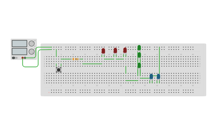 Circuit design 8 leds en serie paralelo - Tinkercad