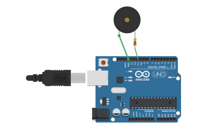 Circuit design Simple builtin led - Tinkercad