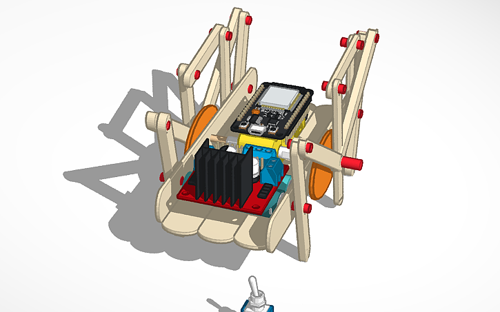 3D design robot araña - Tinkercad