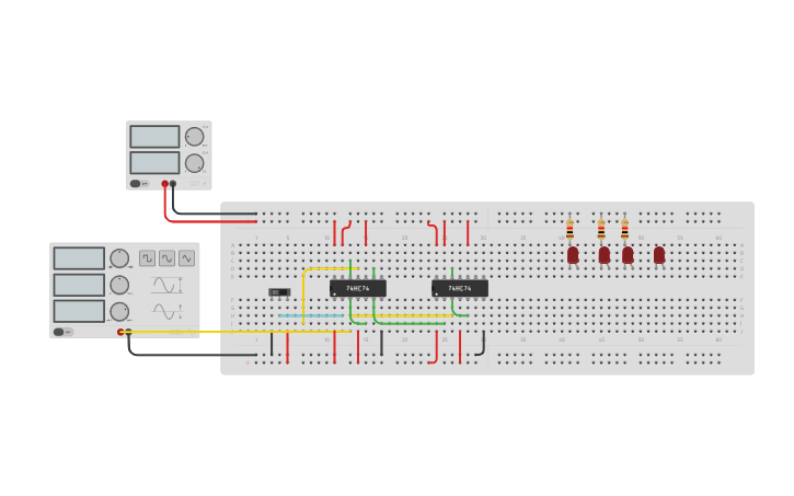 Circuit design Right Shift - Tinkercad
