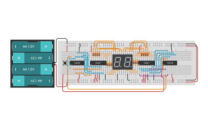 Circuit design Contador de 0 a 99 - Tinkercad