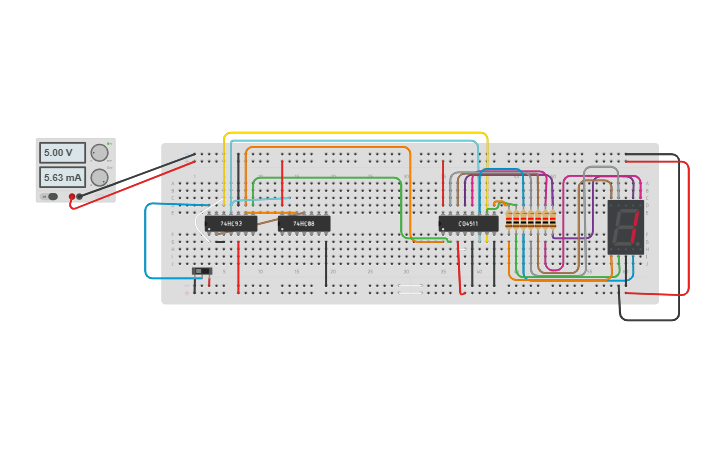 Circuit design 7 segment - Tinkercad