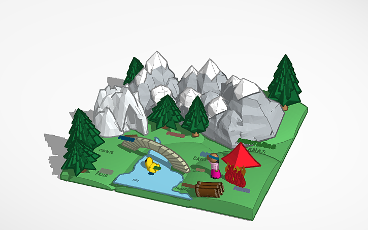 3D design paisaje de naturaleza - Tinkercad