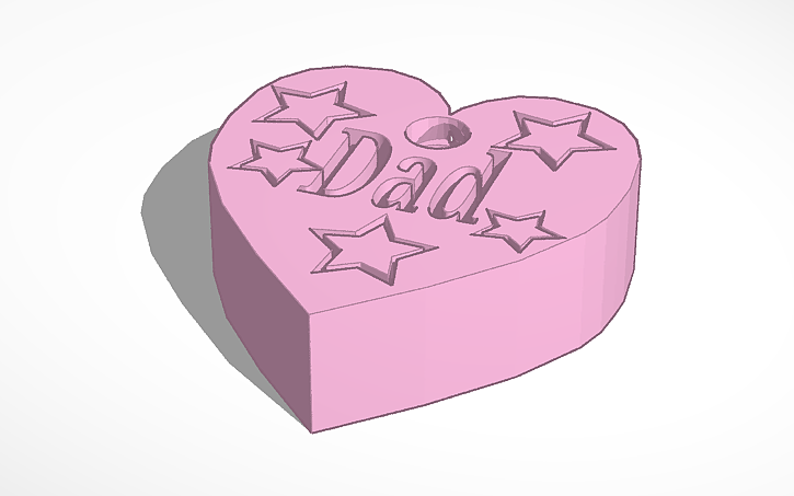 3D design Fathers Day Heart - Tinkercad