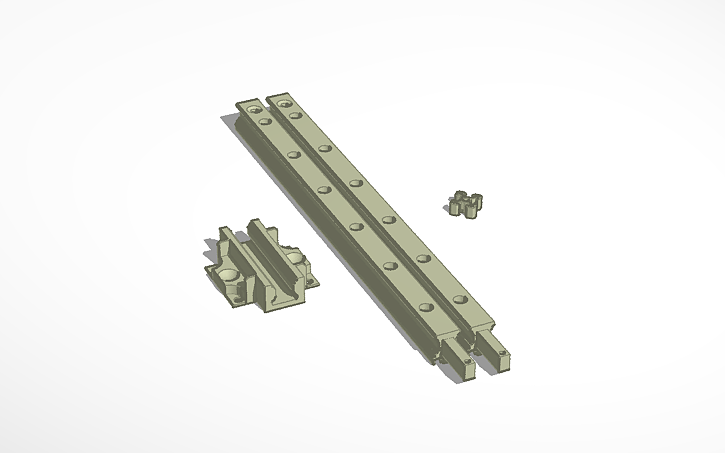 3D design extendable linear rail v2.1 with v holder updated fixed ...