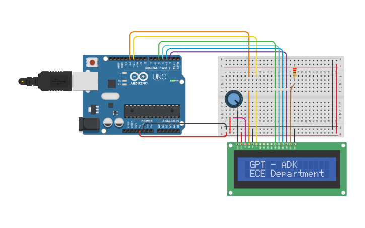 Circuit Design Lcd Interfacing With Arduino Tinkercad