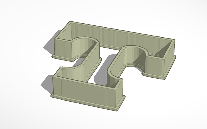 3D design Tennessee T Cookie Cutter - Tinkercad