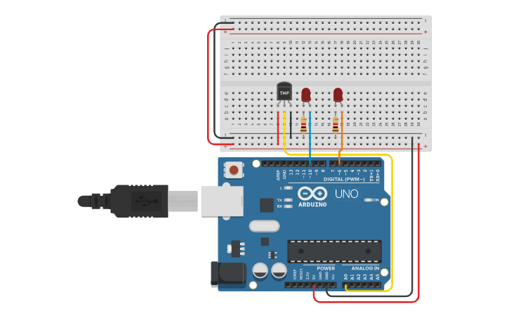 Circuit design giovane - sistema artificial chocadeira - Tinkercad