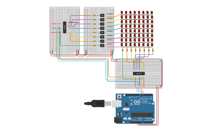 Circuit design Matriz Leds 8x8 - Tinkercad