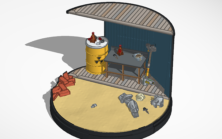 3D design Fallout action figure stand - Tinkercad