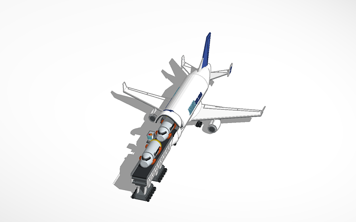 3D design Airbus A300-600ST Beluga working - Tinkercad