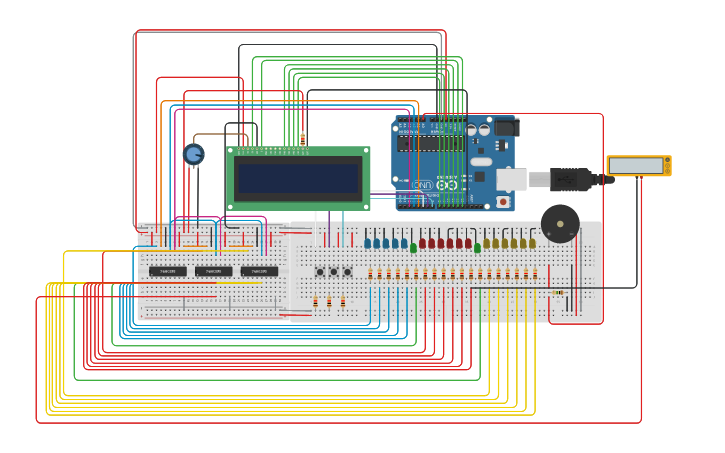 Circuit design PROJECT: Digital and Binary Clock With LEDs - Tinkercad