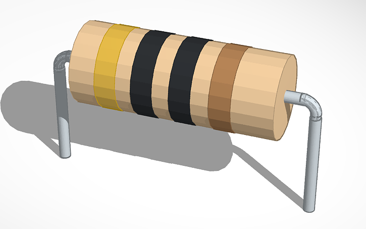 3D design 10 ohm resistor - Tinkercad