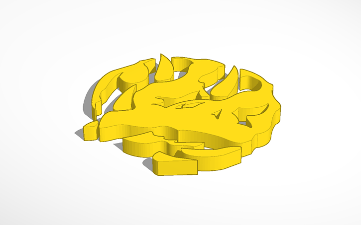 3D design Triceratops Emblem - Tinkercad