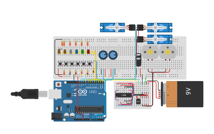 Circuit design Version 3.5 RC Car Controller - Tinkercad