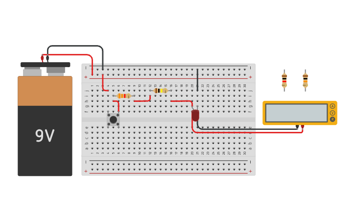 Circuit design Simple Breadboard Series Circuit - Tinkercad