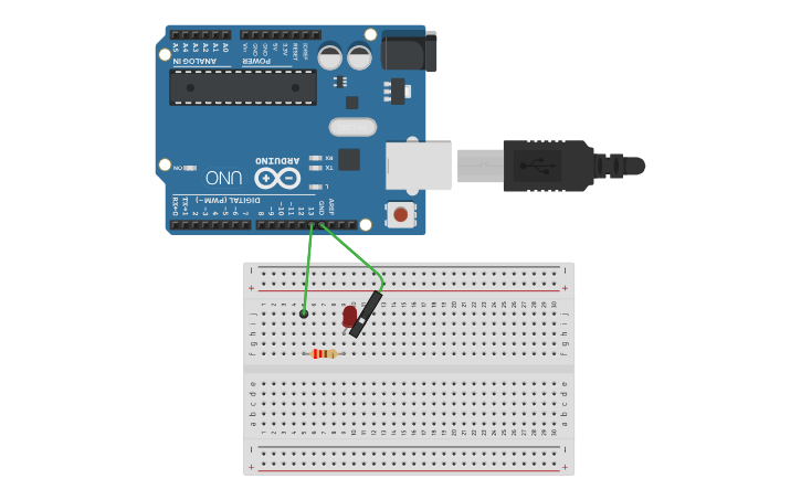 Circuit design ENCENDER UN LED - Tinkercad