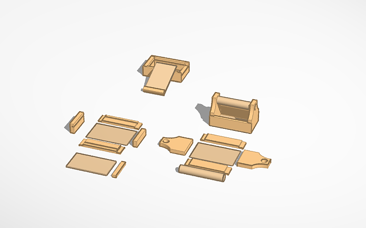 3D design Wood Tech Pencil Case - Tinkercad