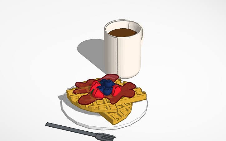 3D design Waffle Breakfast - Tinkercad