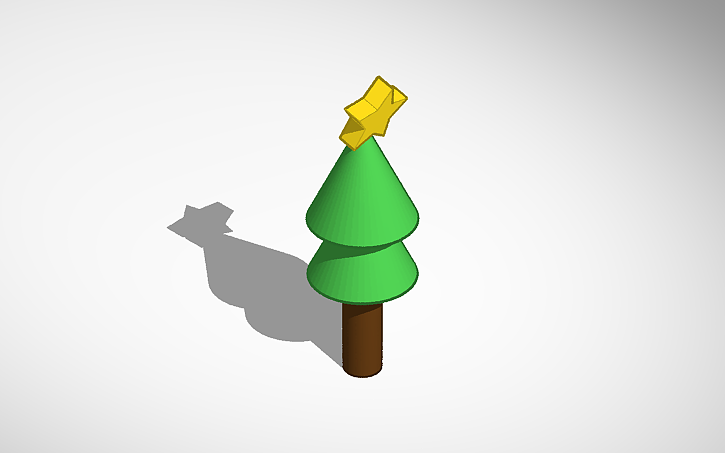 3D design pohon cemara - Tinkercad