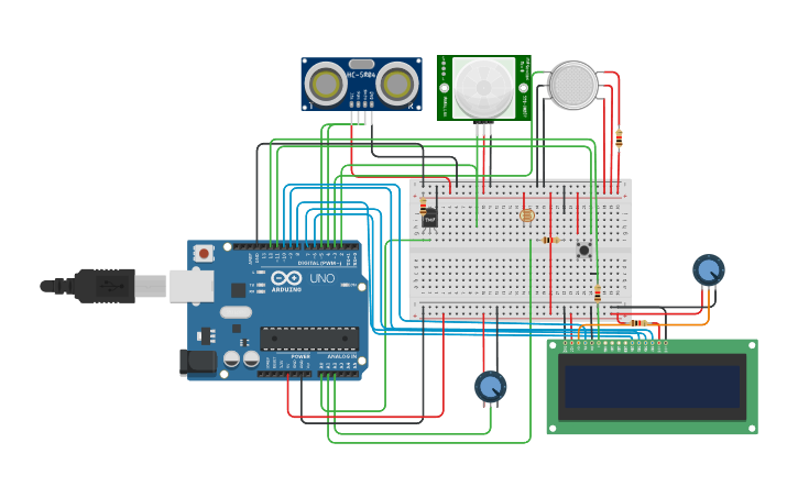 Circuit design Sensors - Tinkercad