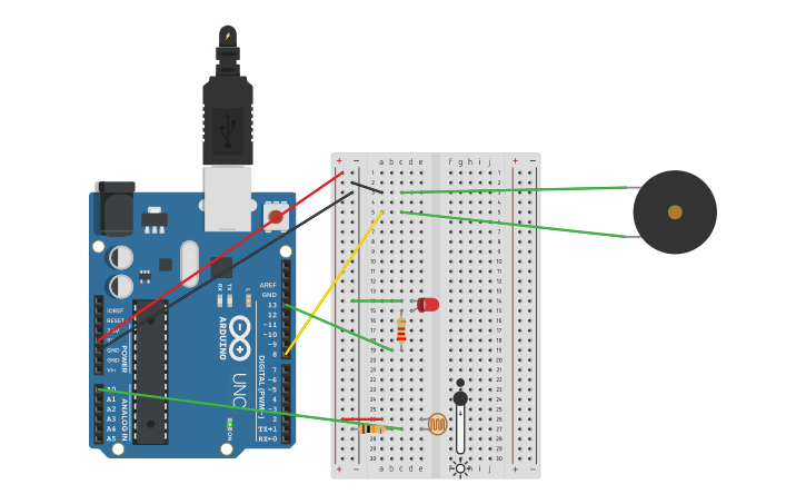 Circuit design Light Theremin - Tinkercad