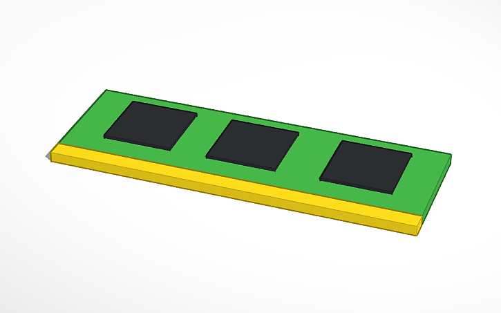 3D design Memoria RAM - Tinkercad