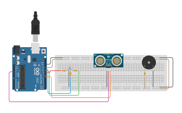 Circuit design Smart Parking System - Tinkercad