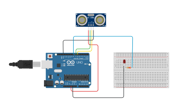 Circuit design Sonar Arduino - Tinkercad