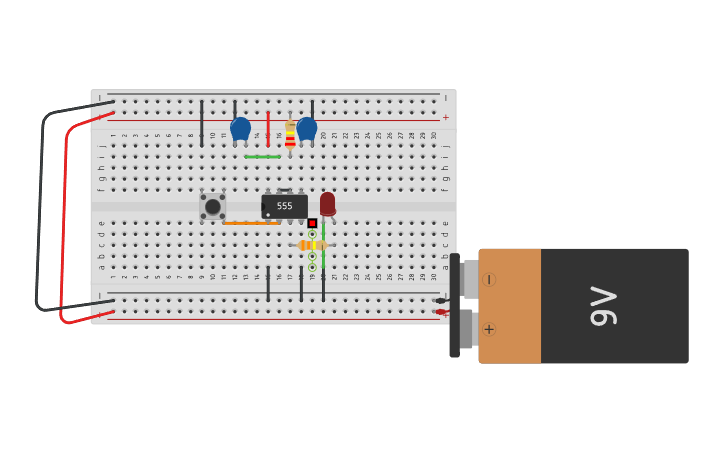 Circuit design MONOSTABLE MULTIVIBRATOR - Tinkercad
