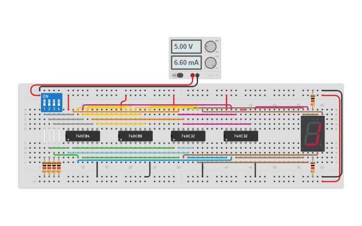 Circuit design 7-Segment Display (Nickname_Finals Exam) - Tinkercad