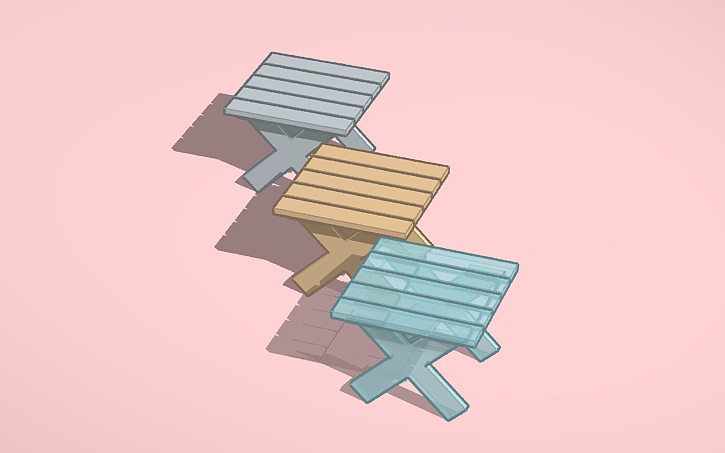3D design OutDoor Table - Tinkercad