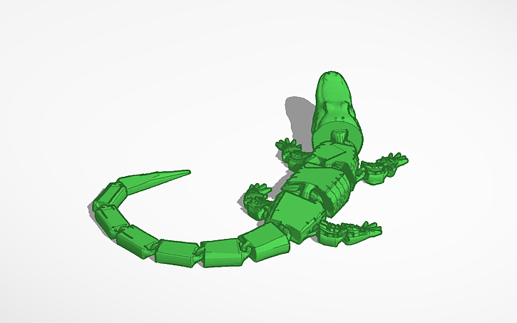 3D design articulated alligator - Tinkercad