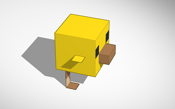3D design Minecraft Baby Chicken - Tinkercad
