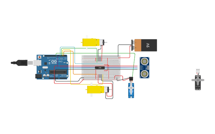 Circuit design Obstacle_avoidance_robot - Tinkercad