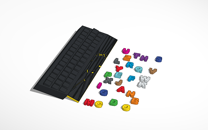 3D design Custom Keyboard - Tinkercad