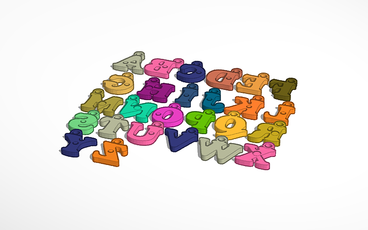 3D design Alphabet Necklace - Tinkercad