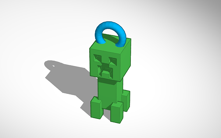3D design Minecraft Creeper keychain - Tinkercad