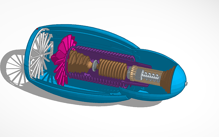 3D design Plane Engine model - Tinkercad