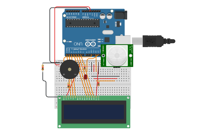 Circuit Design Pir Motion Detection Using Arduino Tinkercad