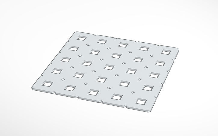 3D design VEX 5x5 plate - Tinkercad