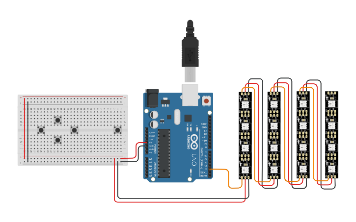 Circuit design Controlling LED NeoPixel Strip - Tinkercad