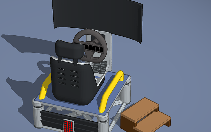 3D design keyboard controlled racing simulator - Tinkercad