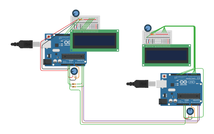 Circuit design I2c lcd - Tinkercad