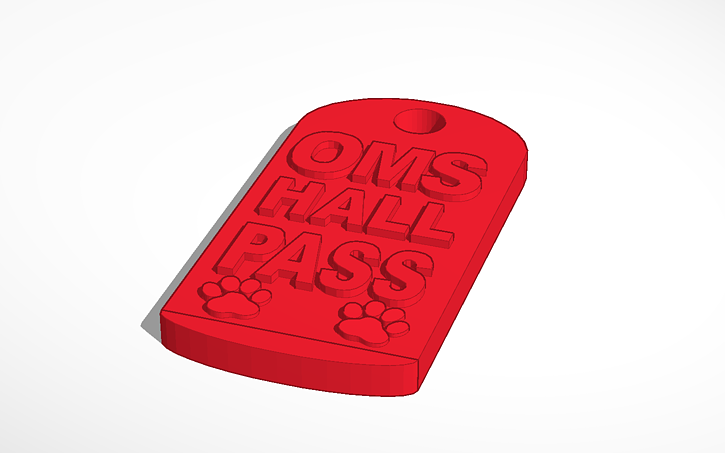 3D design Hall Pass - Tinkercad