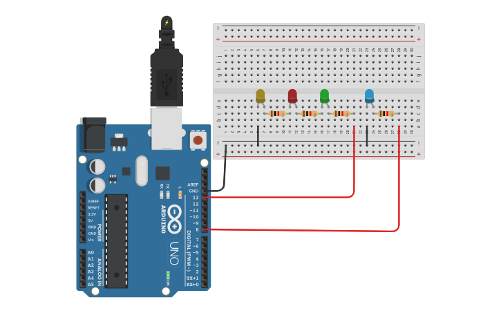 Circuit design Series connection - Tinkercad