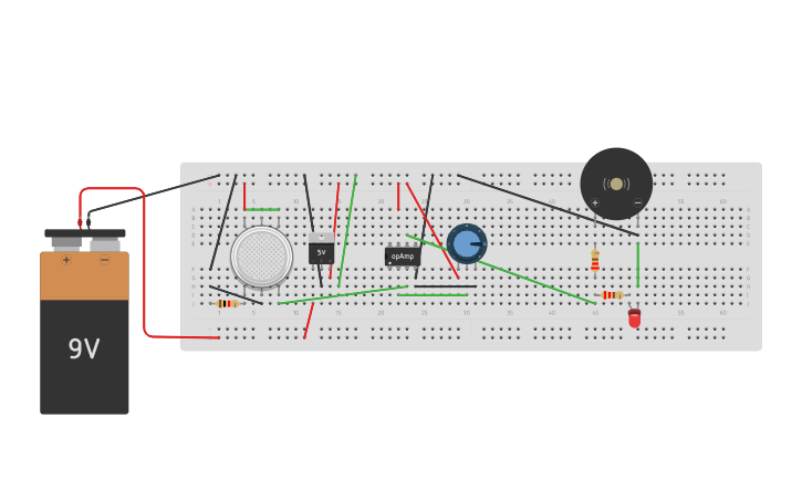 Circuit Design Smoke Detector Tinkercad