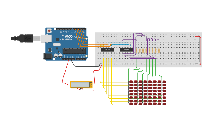Circuit design 8x8 animation - Tinkercad