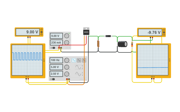 Circuit design Buck-Boost Converter - Tinkercad