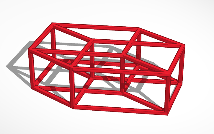 3D design 4D Hypercube (Tesseract) - Tinkercad
